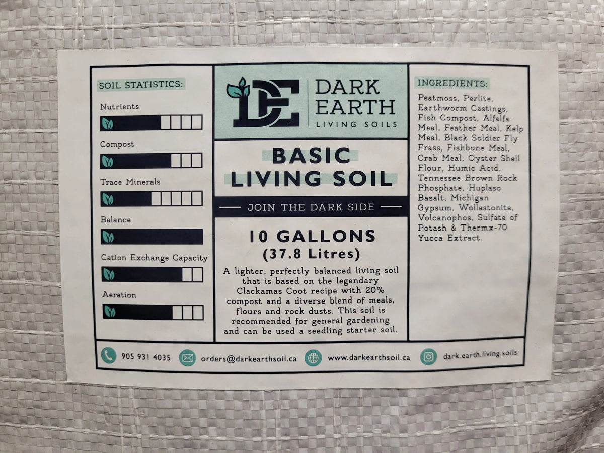 Dark Earth Living Soils Basic Living Soil 10 Gal Bag – Nutrient Growth ...