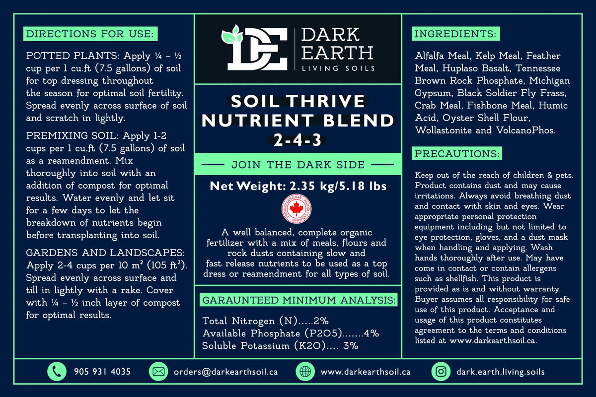 Dark Earth Living Soils Soils Soil Thrive Nutrient Blend (2-4-3 ...